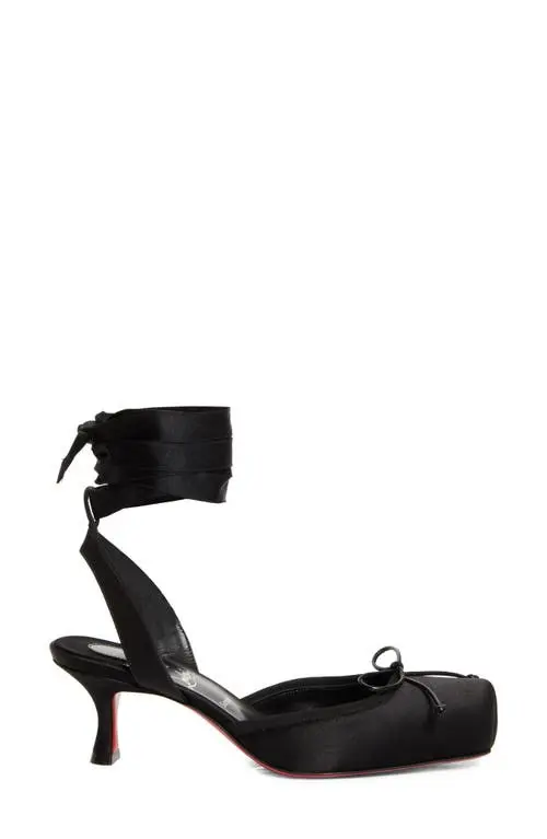 CHRISTIAN LOUBOUTIN Cassia Lace-up Slingback Pump - Black/black