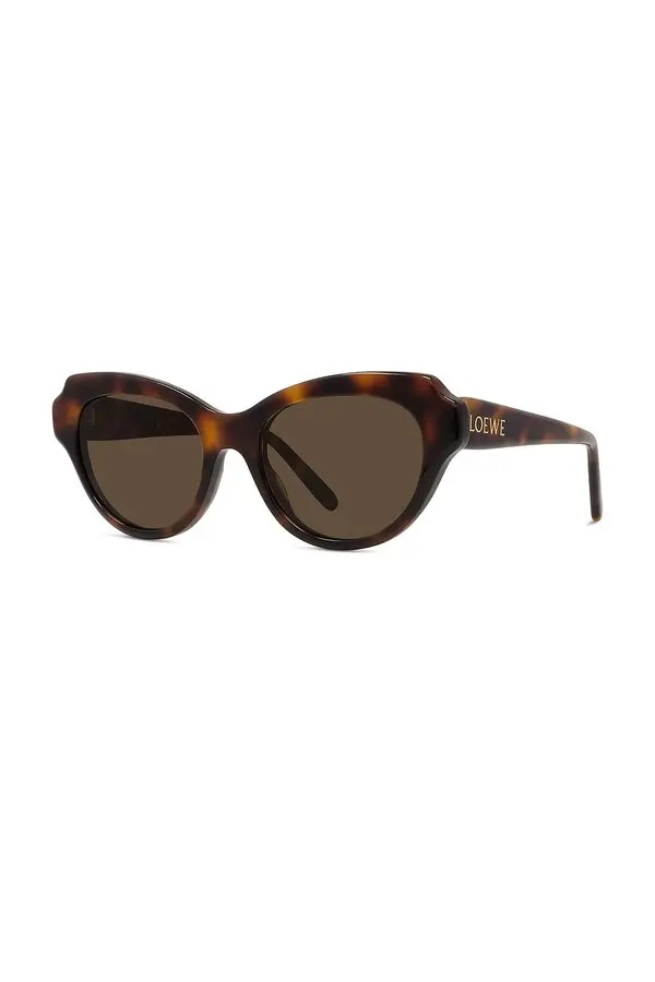 Loewe Cat Eye Sunglasses - Shiny Havana & Solid Brown