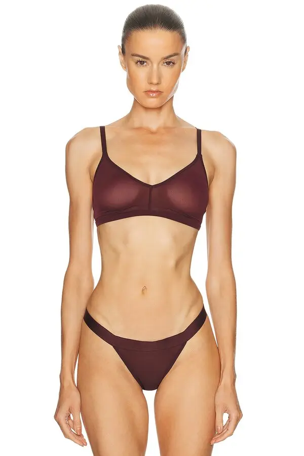 NEGATIVE UNDERWEAR Sieve Non Wire Bra In Burgundy - Garnet