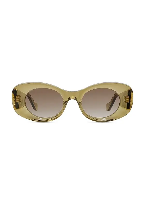 Loewe Maxi Anagram Sunglasses - Shiny Dark Green & Gradient Brown
