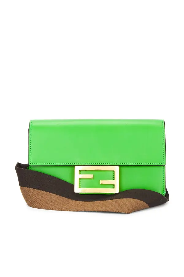 Fendi Mini Baguette Shoulder Bag - Green