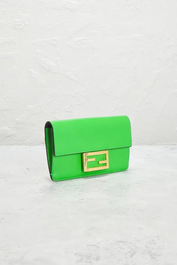 Fendi Mini Baguette Shoulder Bag - Green