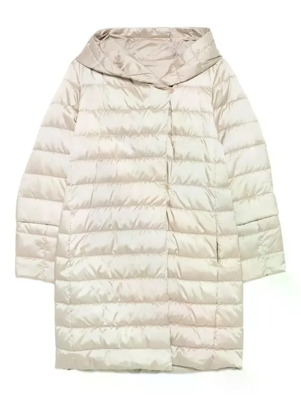 Max Mara Novef Hooded Quilted Coat - Neutrals