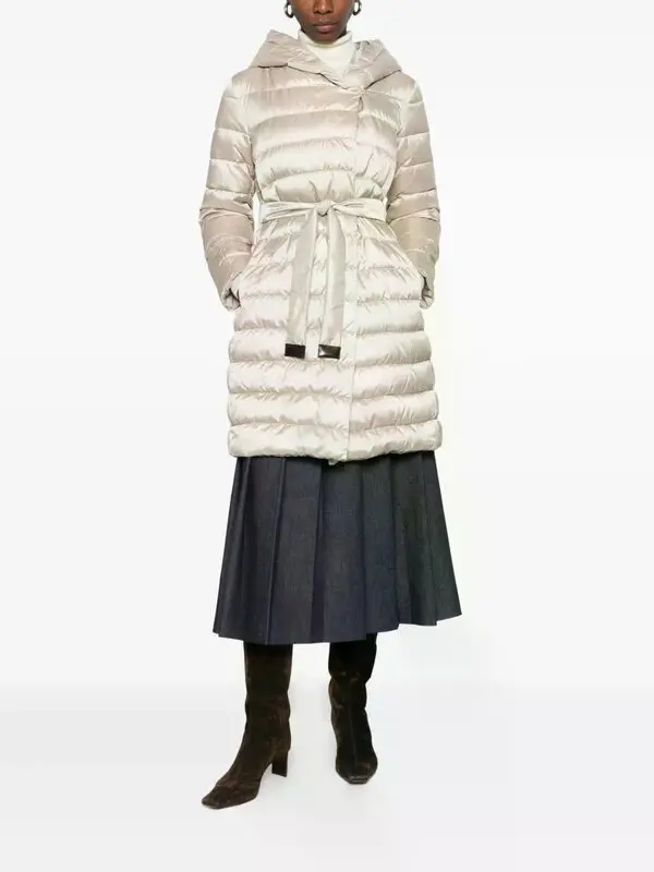 Max Mara Novef Hooded Quilted Coat - Neutrals