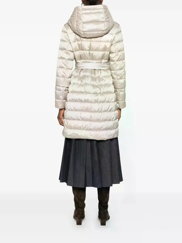 Max Mara Novef Hooded Quilted Coat - Neutrals