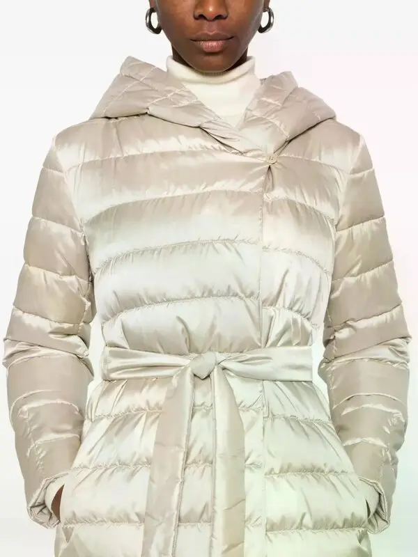 Max Mara Novef Hooded Quilted Coat - Neutrals