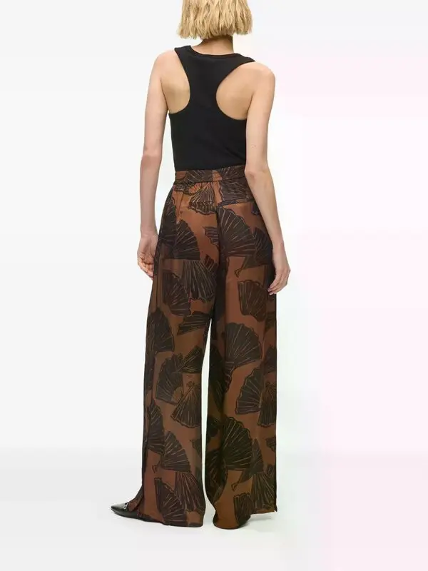Karl Lagerfeld Fan Print Flared Trousers