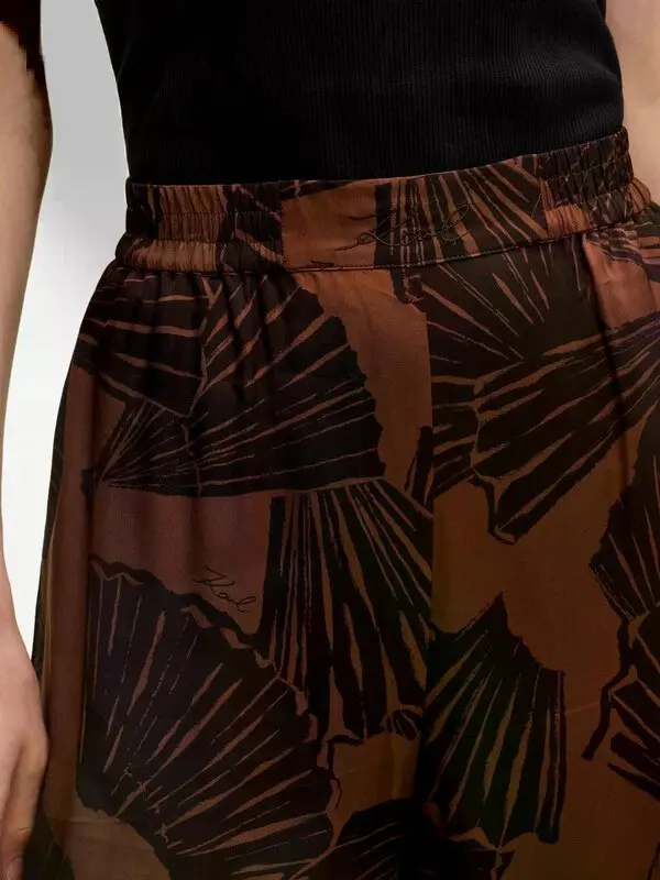 Karl Lagerfeld Fan Print Flared Trousers
