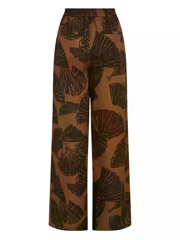 Karl Lagerfeld Fan Print Flared Trousers