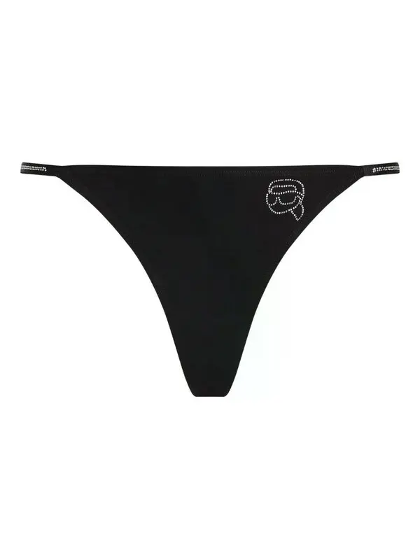 Karl Lagerfeld Ikon Rhinestones Thong - Black