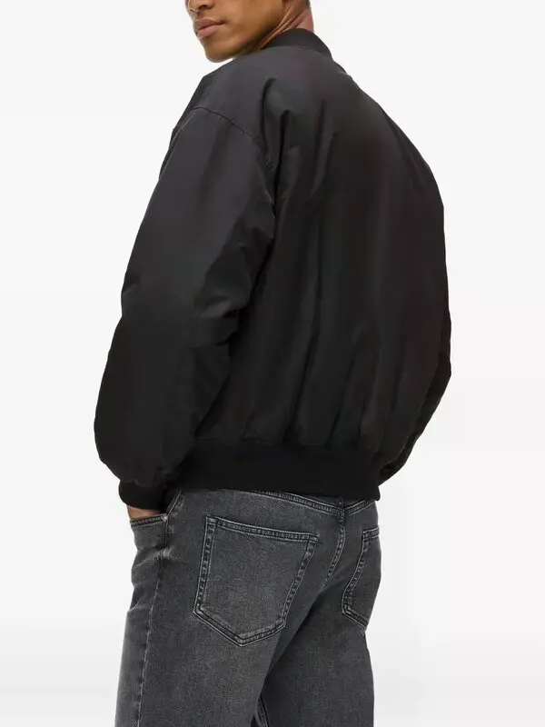 Karl Lagerfeld Zip-up Bomber Jacket With Logo Patch