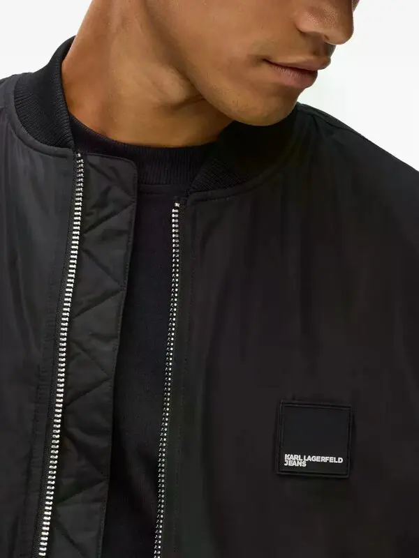 Karl Lagerfeld Zip-up Bomber Jacket With Logo Patch