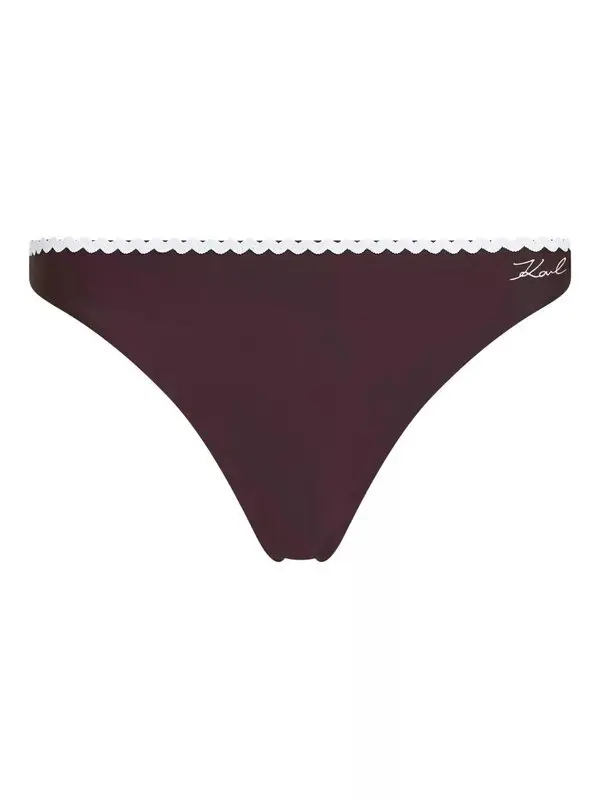 Karl Lagerfeld Logo-print Bikini Bottoms - Red