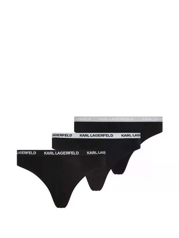 Karl Lagerfeld Logo-band Thong - Black
