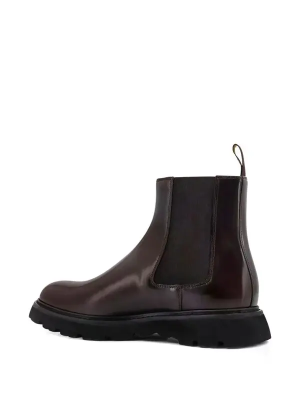 DOUCAL'S Leather Chelsea Boots With Elastic Detailing