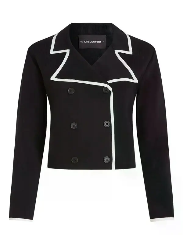 Karl Lagerfeld Double-breasted Cardigan With Notched Lapels