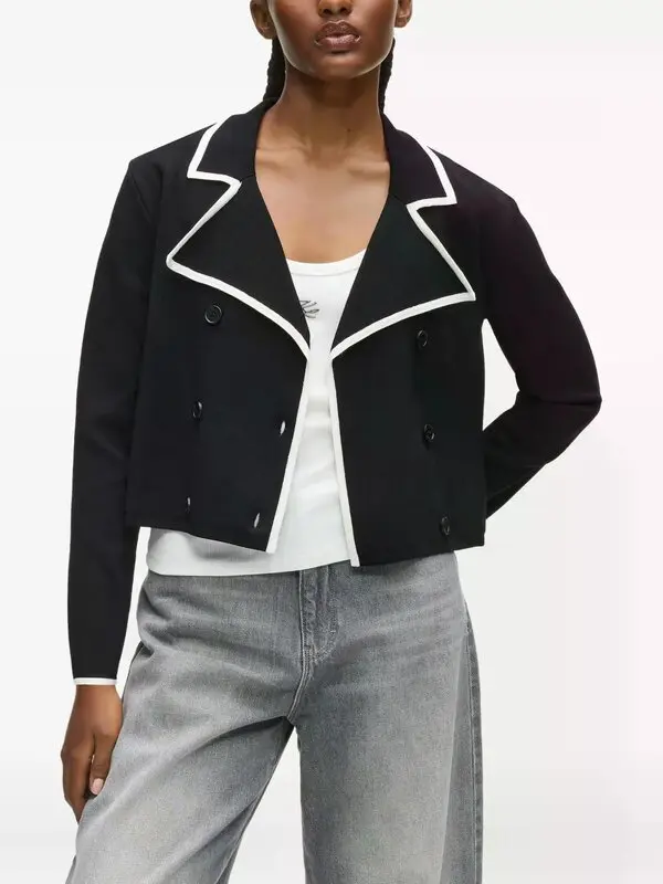 Karl Lagerfeld Double-breasted Cardigan With Notched Lapels