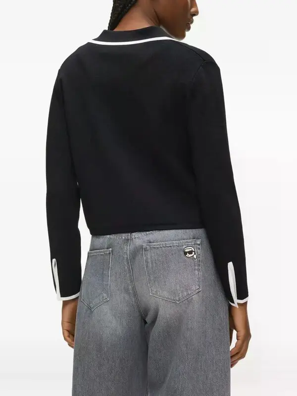 Karl Lagerfeld Double-breasted Cardigan With Notched Lapels