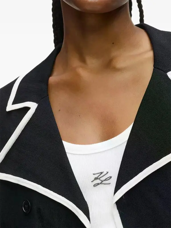 Karl Lagerfeld Double-breasted Cardigan With Notched Lapels