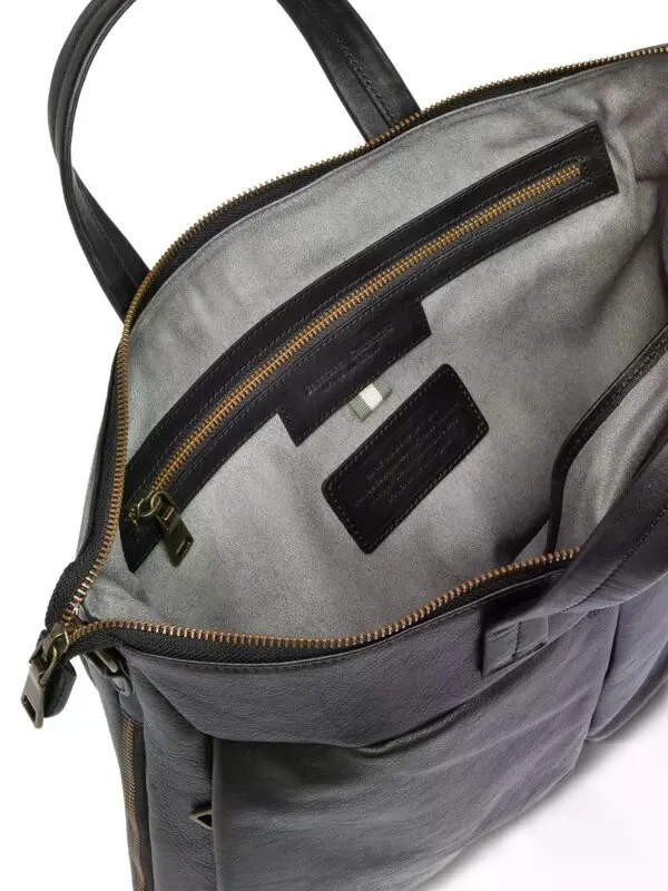 Officine Creative Zip Buffalo Leather Backpack