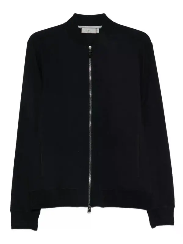 Canali Zip Cotton Jacket - Black