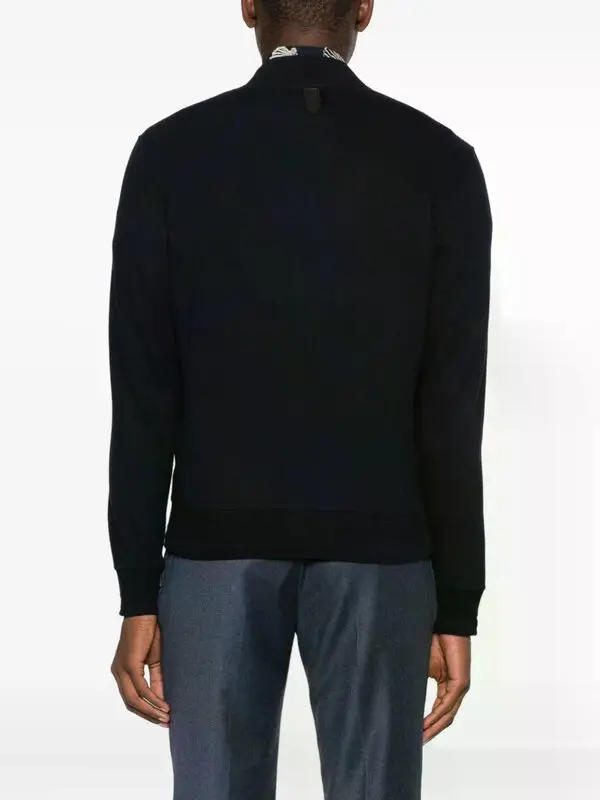 Canali Zip Cotton Jacket - Black
