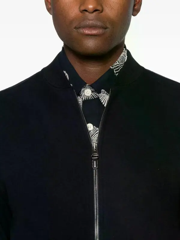 Canali Zip Cotton Jacket - Black