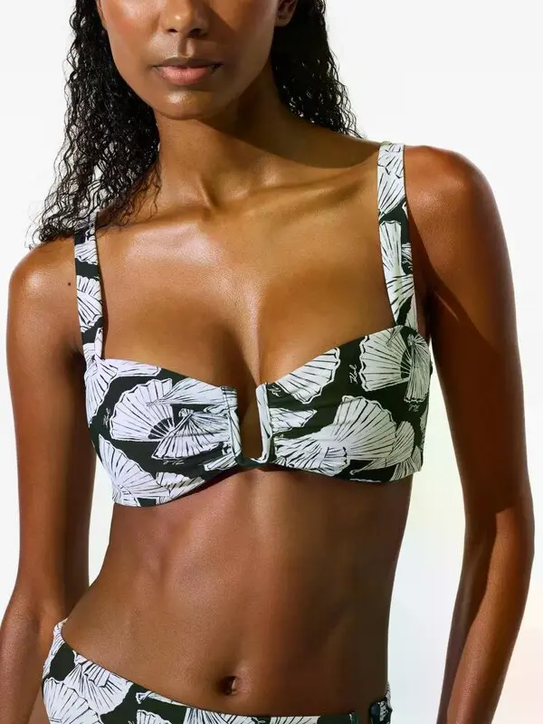 Karl Lagerfeld Fan Print Bikini Top