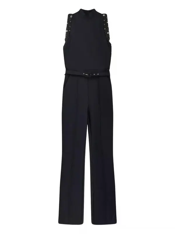 Chiara Boni La Petite Robe Beaded Stone Detail Jumpsuit - Black