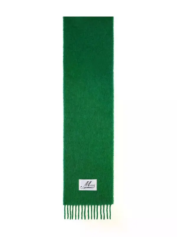 Marni Brushed-fringed Scarf - Green