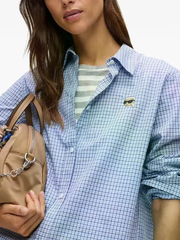 Karl Lagerfeld Ikon Checked Blouse