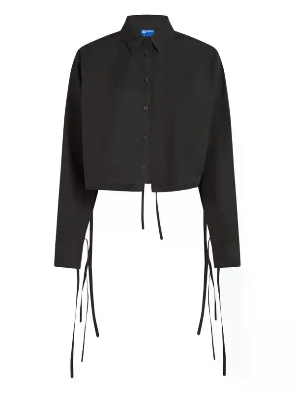 Karl Lagerfeld Button-down Shirt With Tie Detailing - Black
