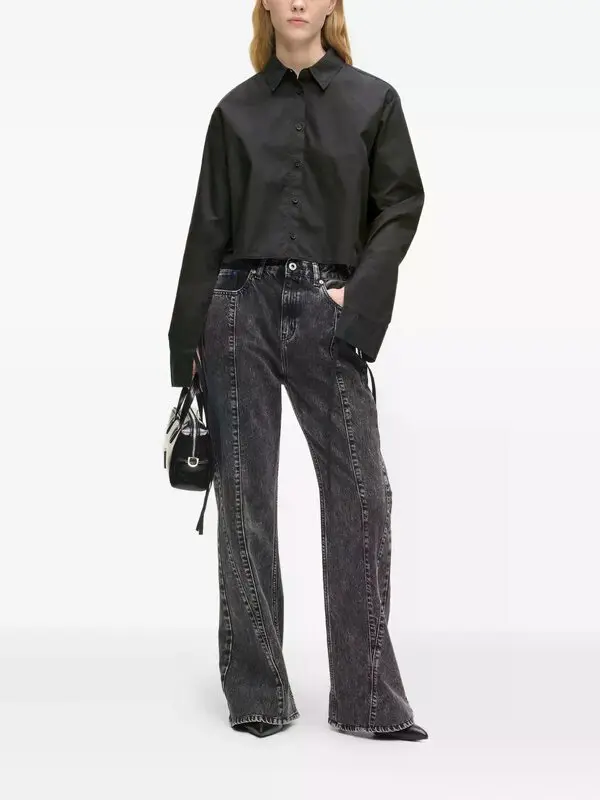 Karl Lagerfeld Button-down Shirt With Tie Detailing - Black