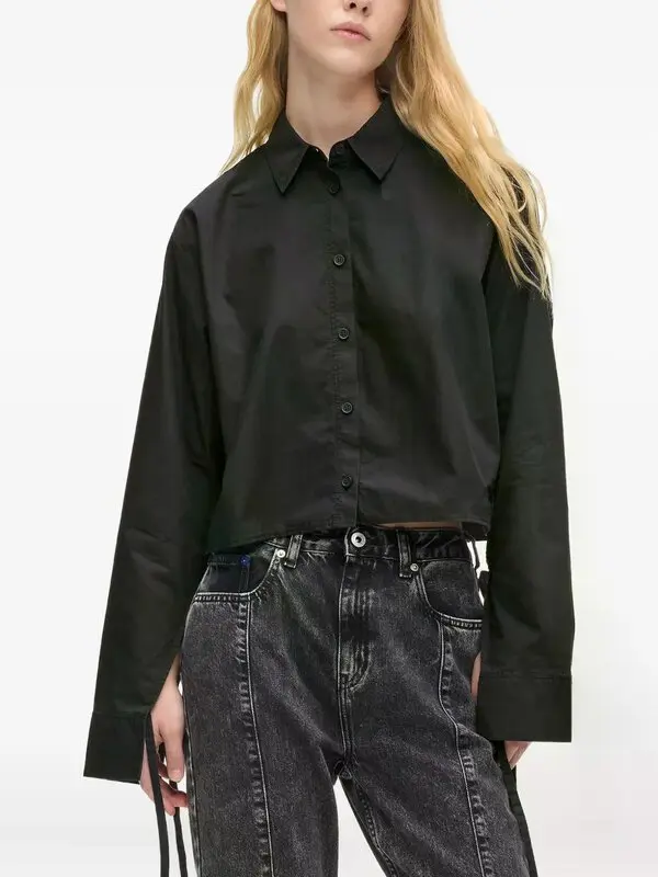 Karl Lagerfeld Button-down Shirt With Tie Detailing - Black