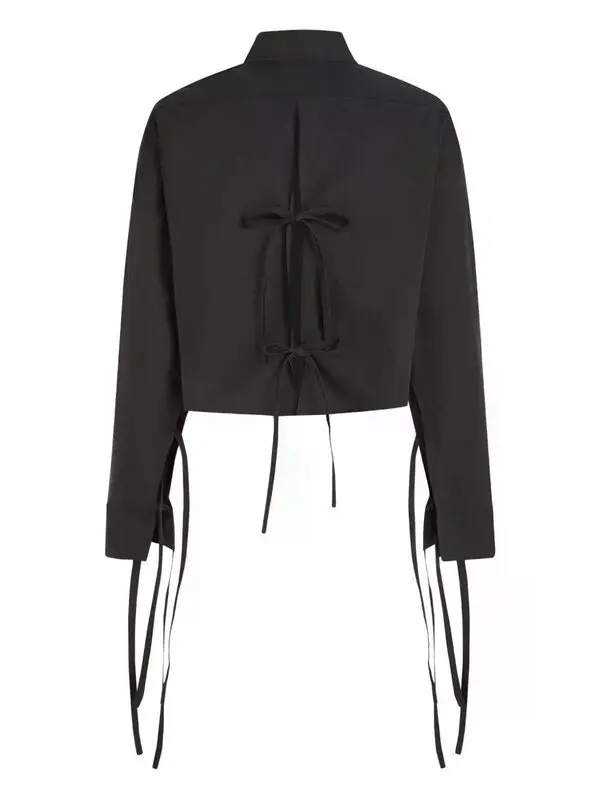 Karl Lagerfeld Button-down Shirt With Tie Detailing - Black