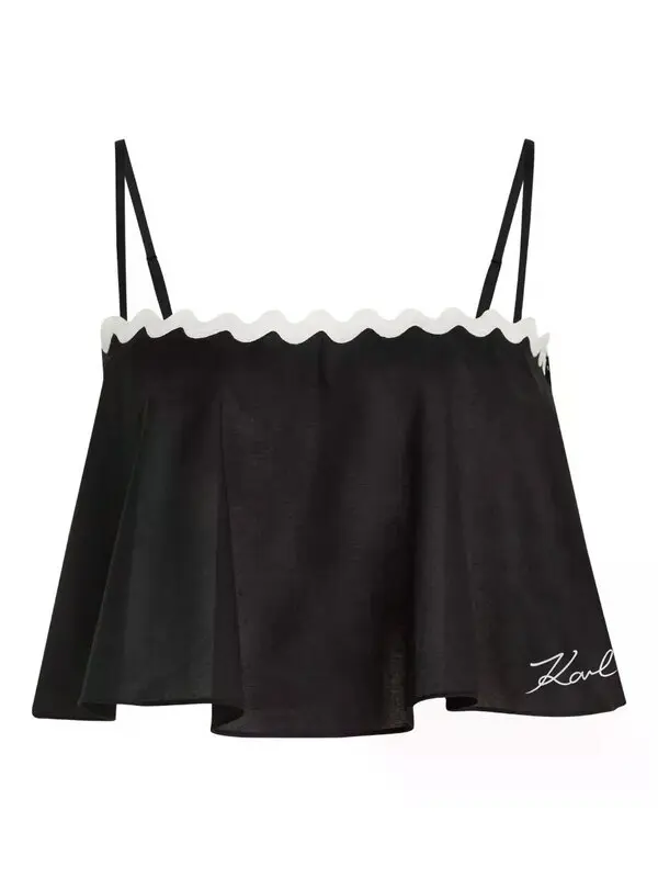 Karl Lagerfeld Cropped Top - Black