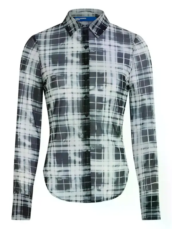 Karl Lagerfeld Checked Mesh Shirt