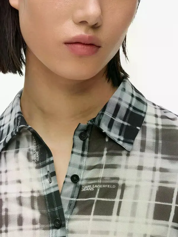 Karl Lagerfeld Checked Mesh Shirt