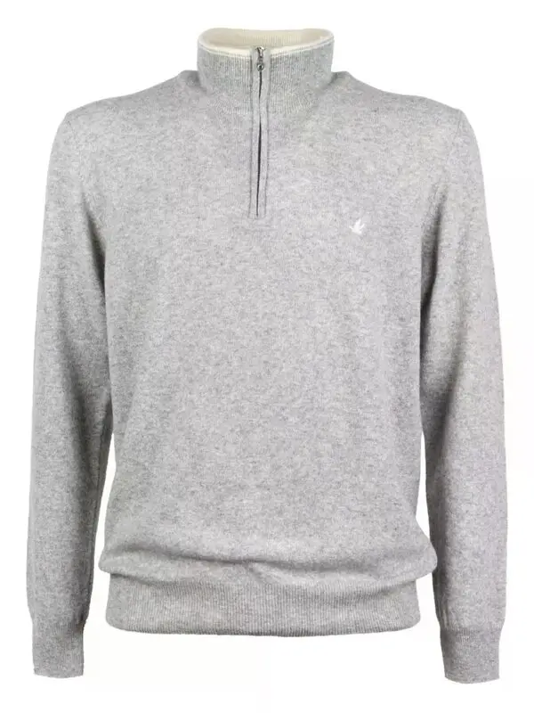 BROOKSFIELD Zip Mock-neck Sweater