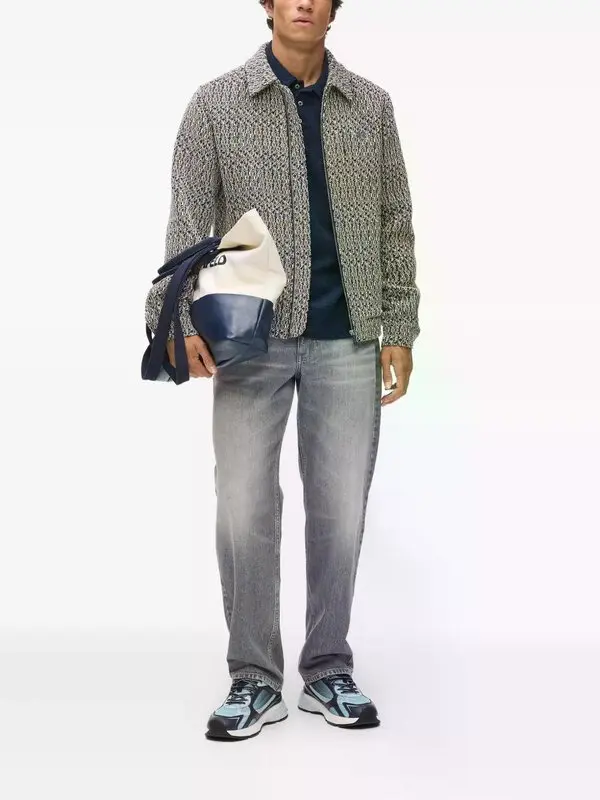 Karl Lagerfeld Zip-up Bouclé Tweed Jacket
