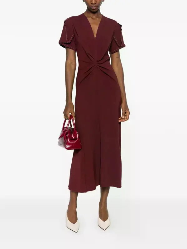 Victoria Beckham Eve Ruffle Midi Dress