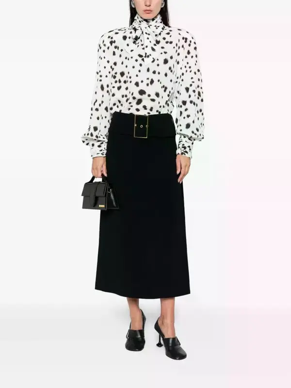 ROWEN ROSE Dalmatian-pattern Blouse