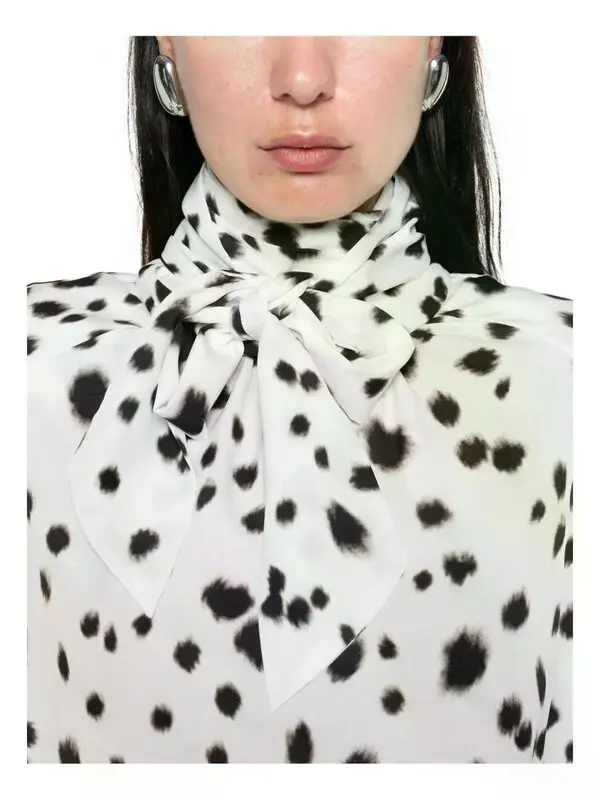 ROWEN ROSE Dalmatian-pattern Blouse