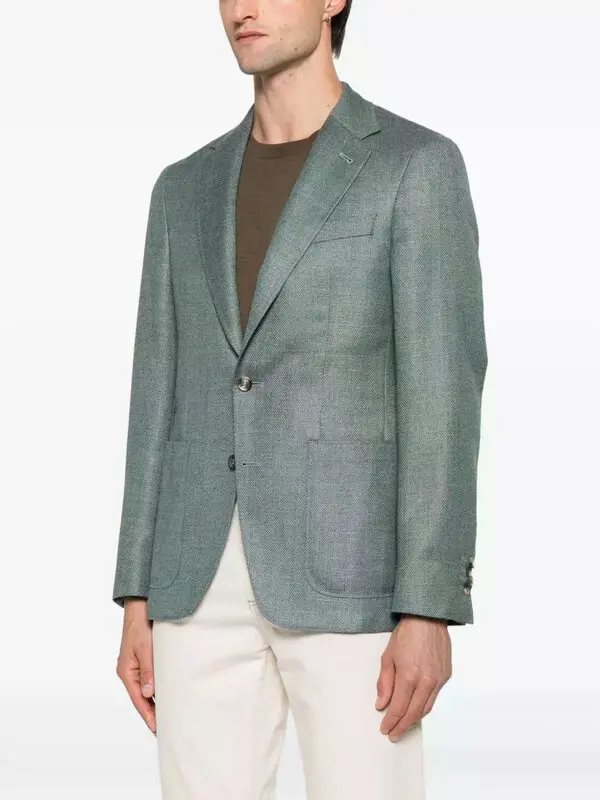 Canali Kei Patch-pocket Blazer - Green