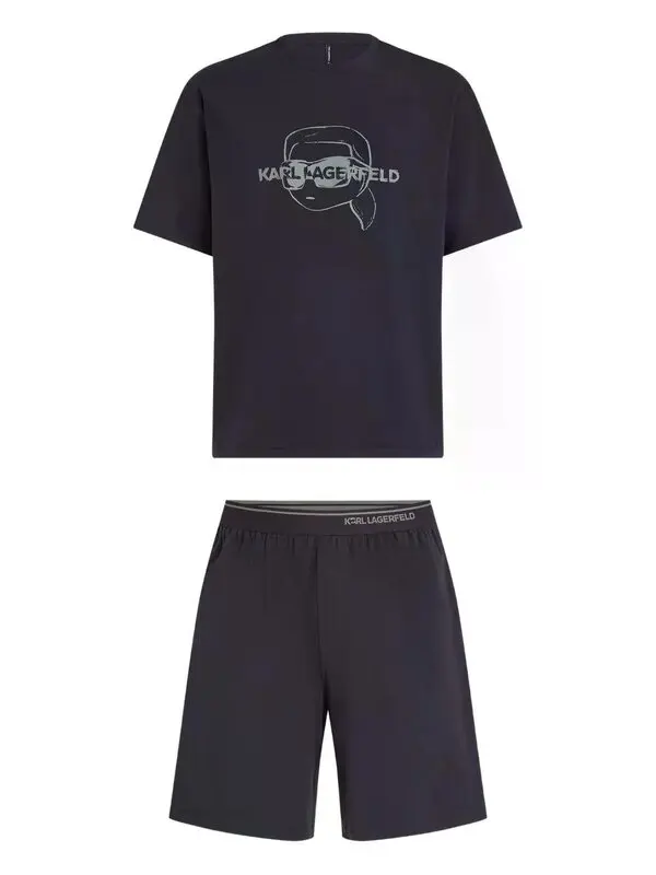 Karl Lagerfeld Logo-detailing Pajamas - Black