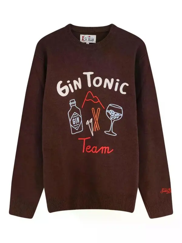 MC2 SAINT BARTH Logo-embroidered Long-sleeved Sweater
