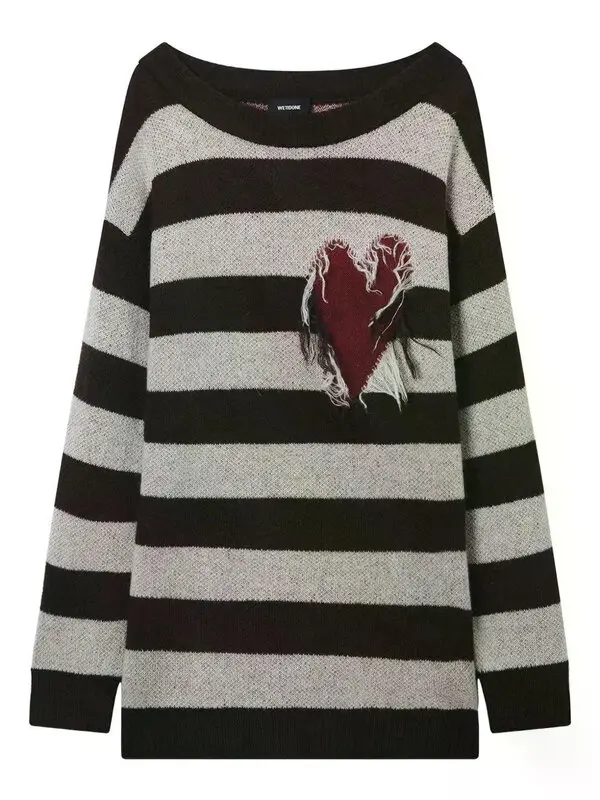 We11Done Striped Jumper With Heart Detail