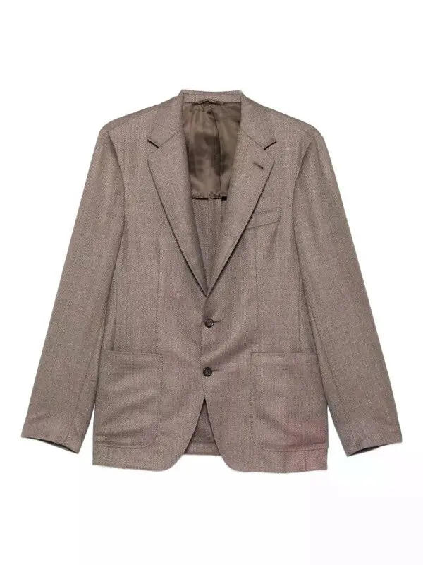 Canali Two-button Herringbone Jacket - Brown