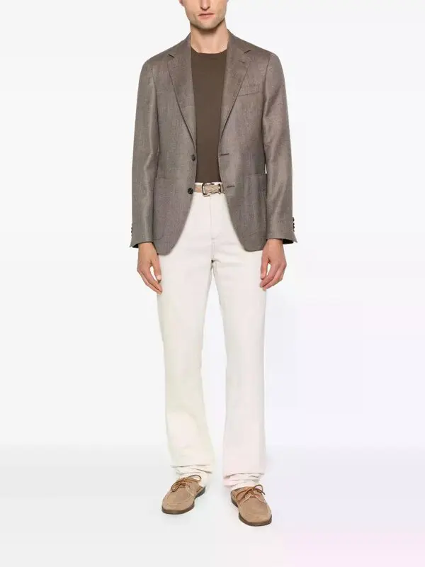 Canali Two-button Herringbone Jacket - Brown