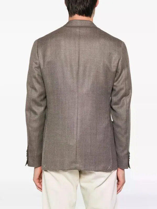Canali Two-button Herringbone Jacket - Brown
